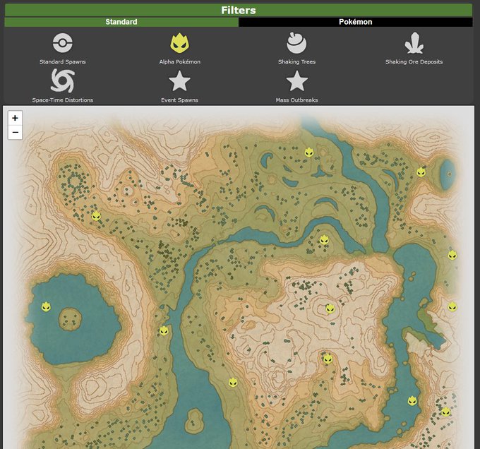 Pokemon Spawned in the Legends: Arceus Interactive Map - DC News